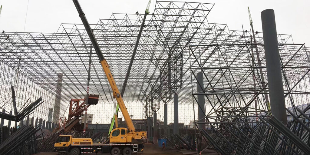 Steel Grid Structure Large Span Space Grid Structure For Sale